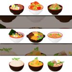 Asian Traditional Cuisine Noodles, Wok, Soup Bowls. Japanese | Master ...