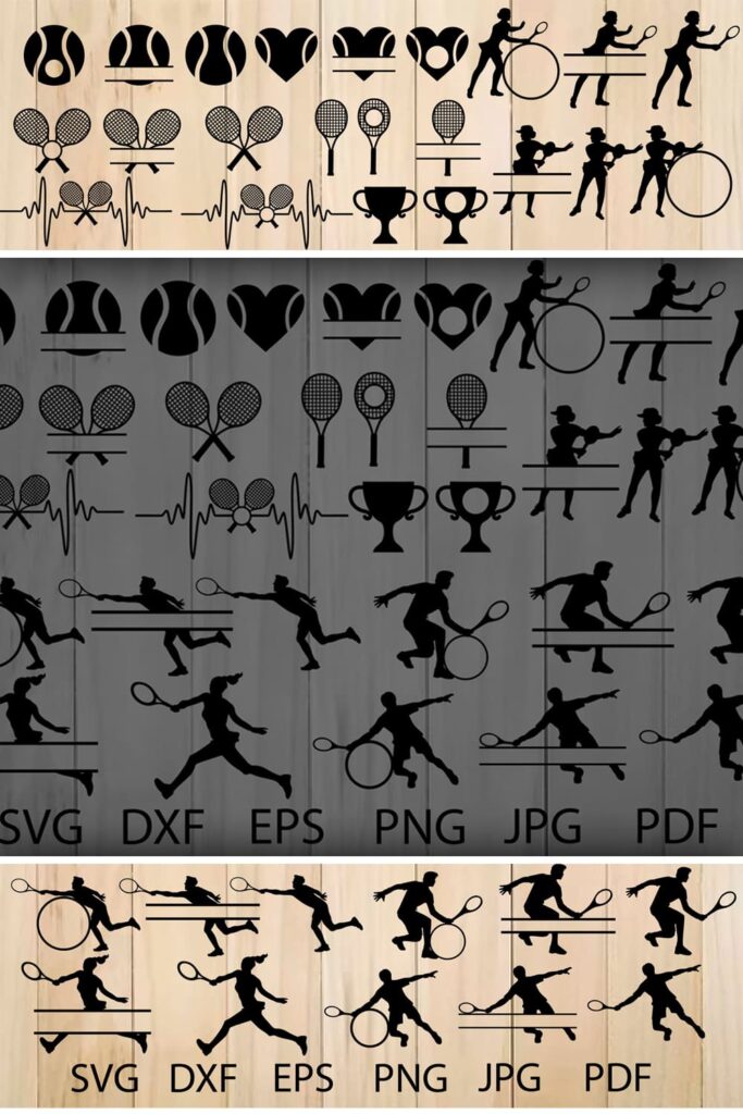 Tennis Svg, Tennis Silhouettes Svg, Tennis Monogram Frames – MasterBundles
