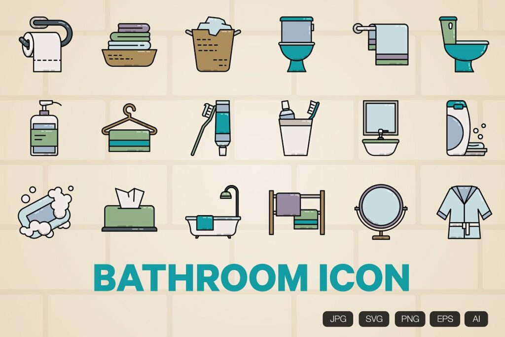 18 Bathroom Icon – MasterBundles
