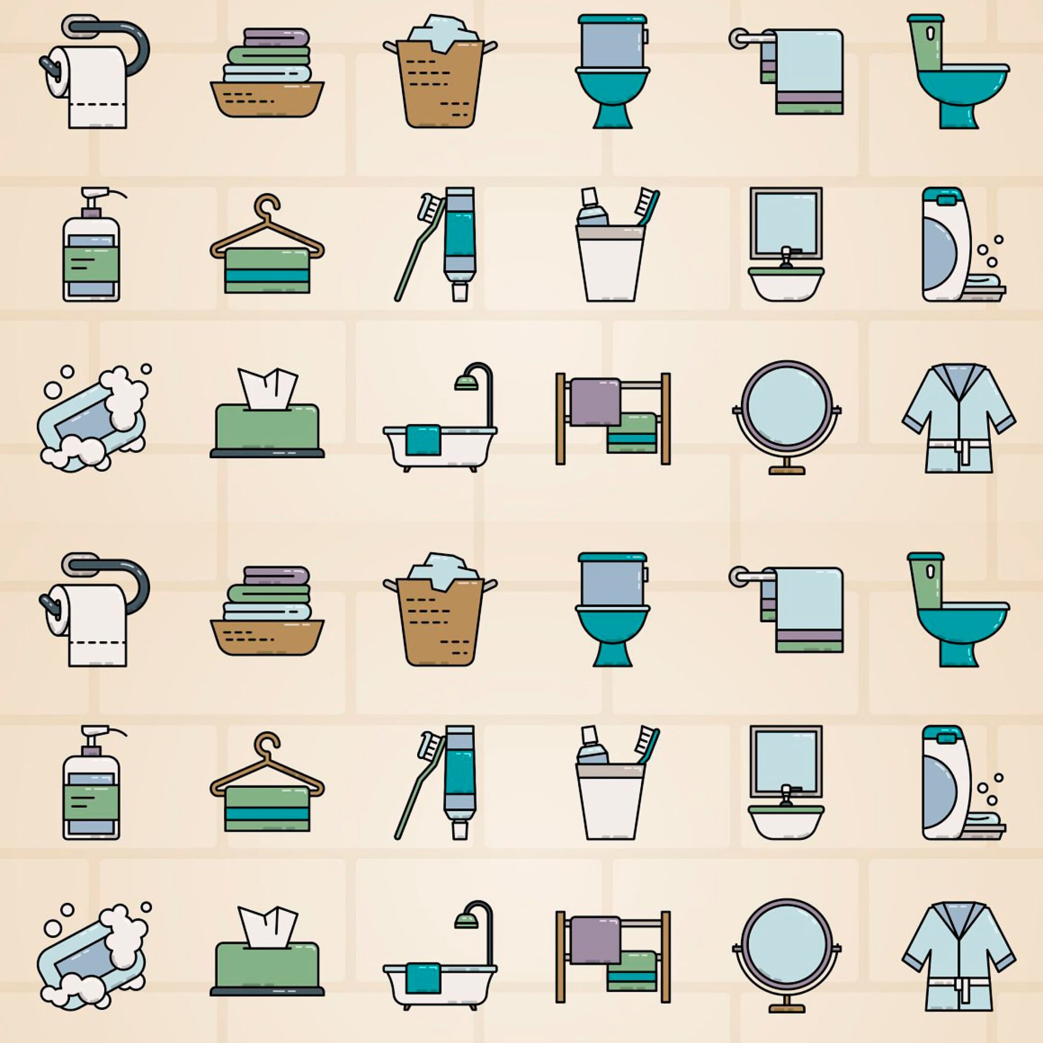 Watercolor Bathroom Supplies Clipart – MasterBundles
