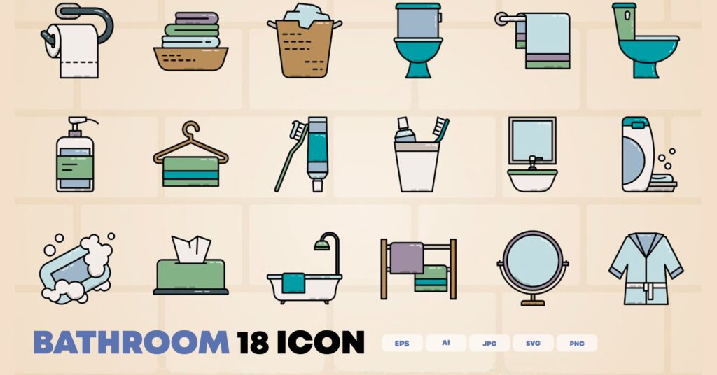 18 Bathroom Icon – MasterBundles