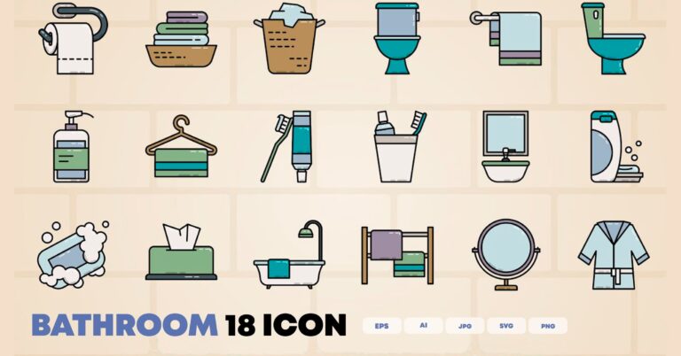 18 Bathroom Icon – MasterBundles