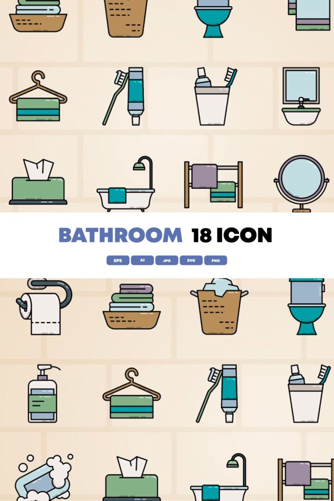 18 Bathroom Icon – MasterBundles