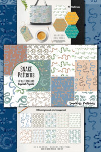 Snake Watercolor Patterns Seamless Snakes Reptile – MasterBundles