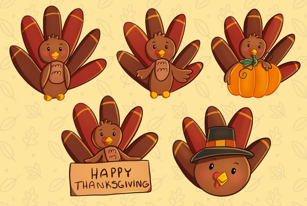 Cute Turkey Fall Clip Art – MasterBundles