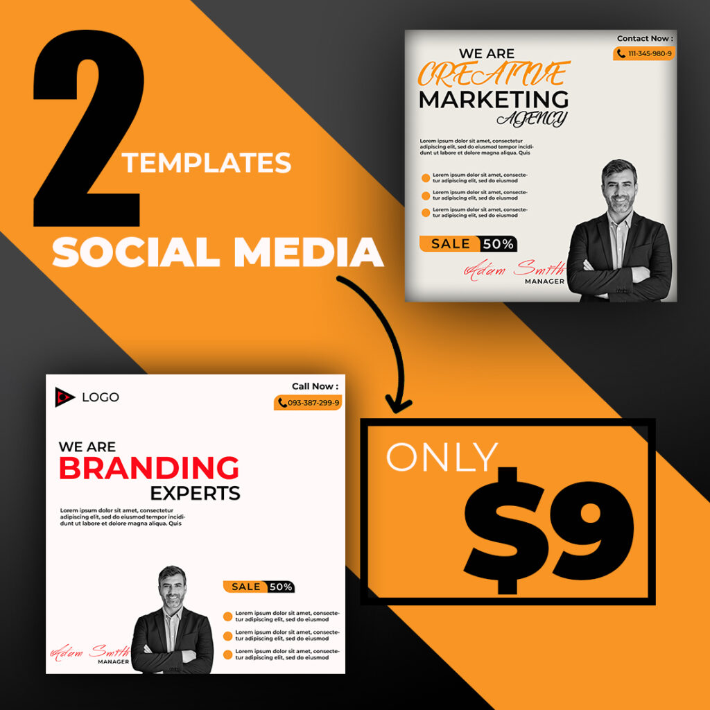 2 SOCIAL MEDIA TEMPLATES || INSTAGRAM TEMPLATES - MasterBundles