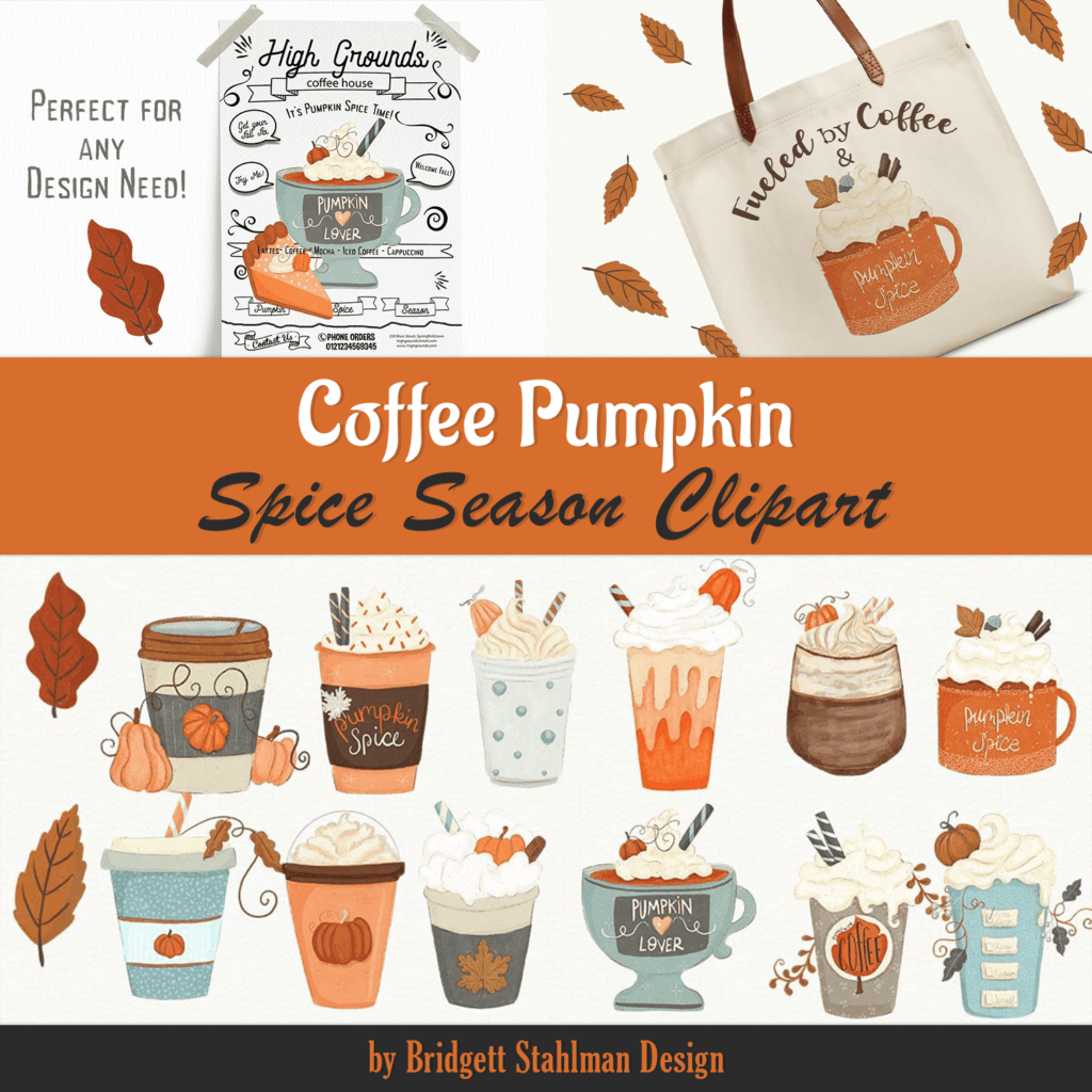 Coffee Pumpkin Spice Season Clipart – MasterBundles
