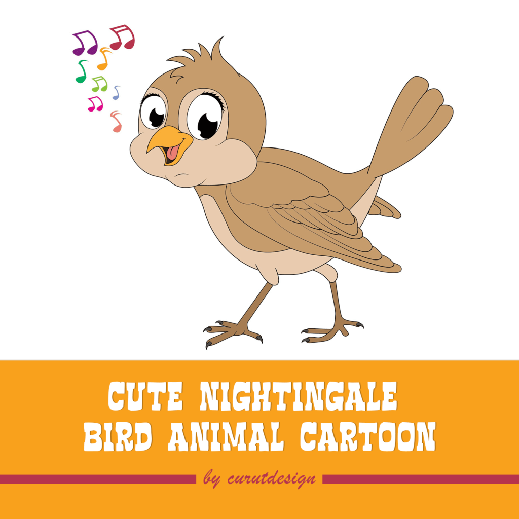 Cute Nightingale Bird Animal Cartoon – MasterBundles