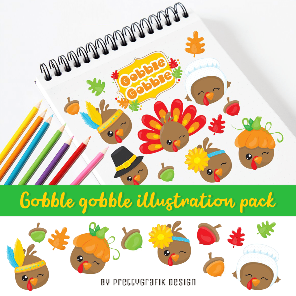 Gobble Gobble Illustration Pack – MasterBundles