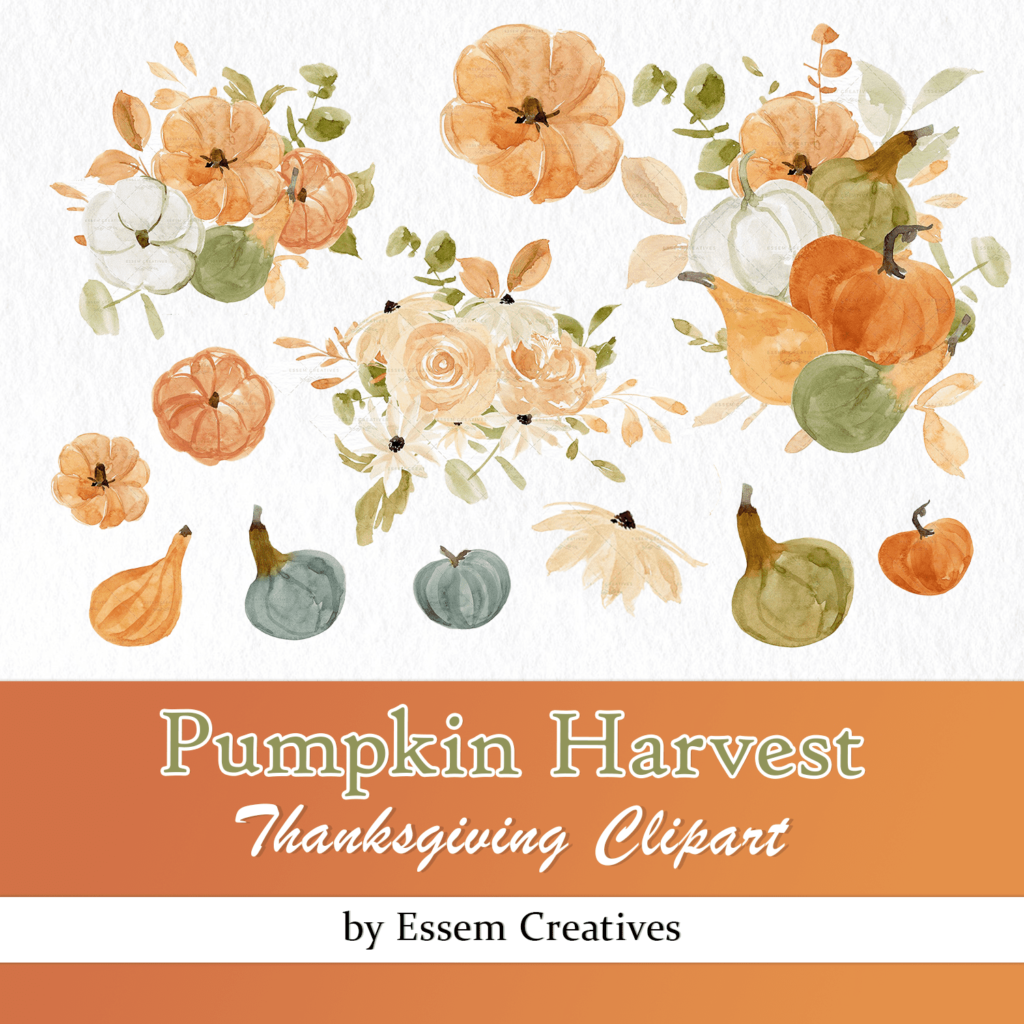 Watercolor Pumpkins Clipart | MasterBundles