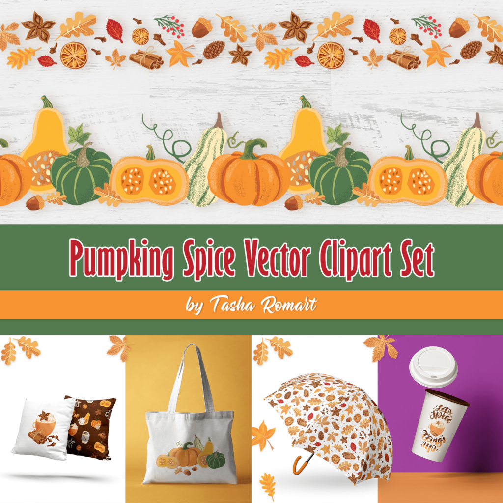 Pumpking Spice Vector Clipart Set – MasterBundles