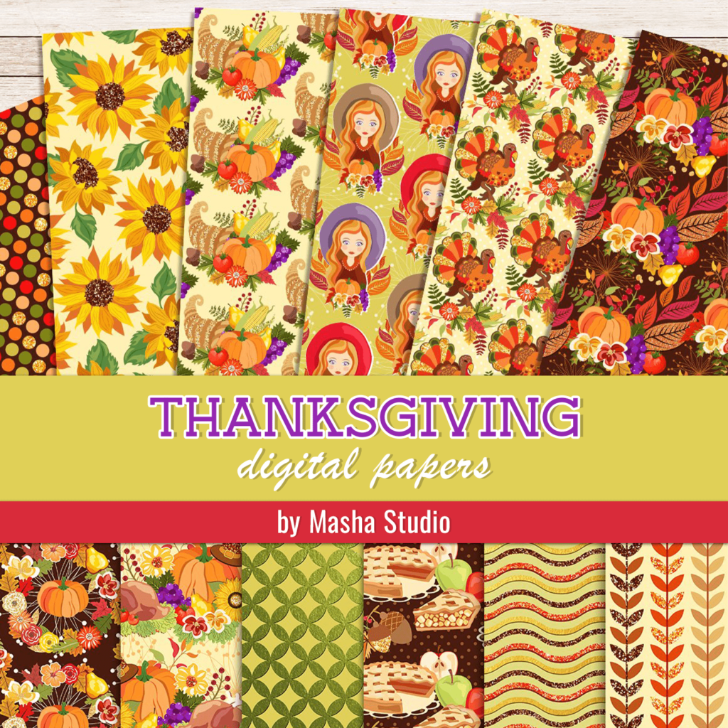 Thanksgiving Digital Papers – MasterBundles