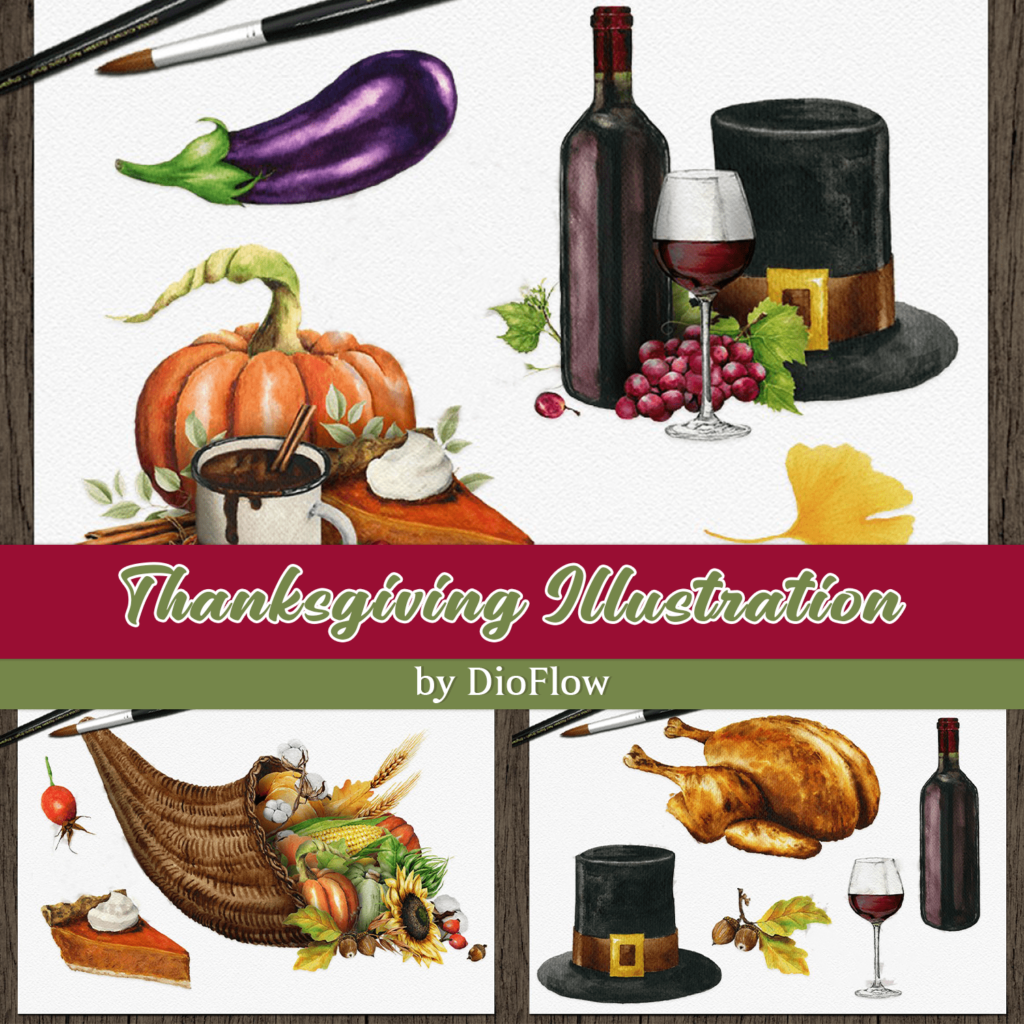 Happy Thanksgiving Pumpkins Clipart | Master Bundles