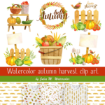 Watercolor Autumn Harvest Clip Art – MasterBundles