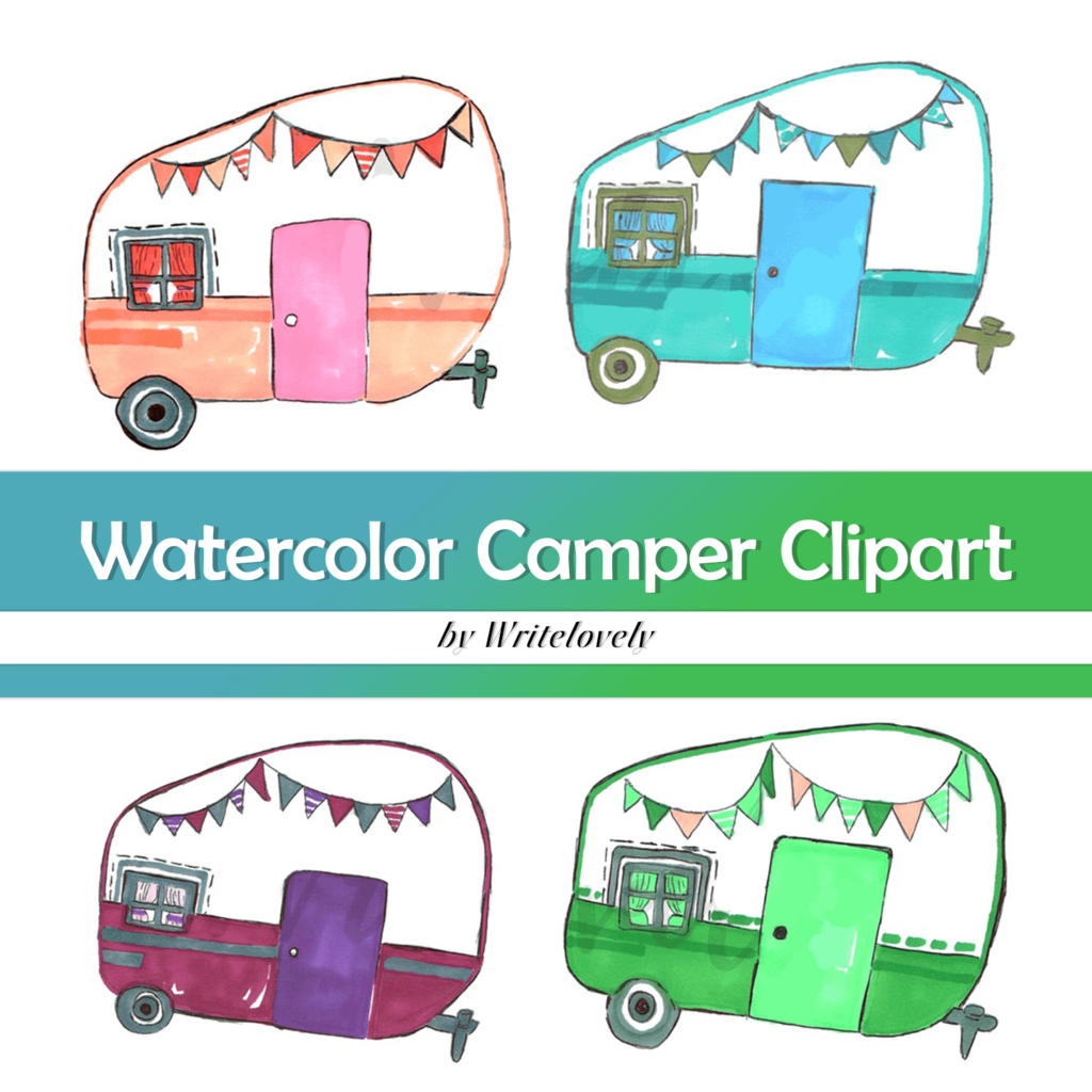 Watercolor Camper Clipart – MasterBundles