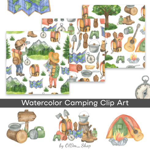 Watercolor Camping Clip Art – MasterBundles