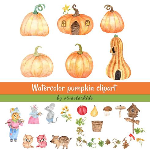 Watercolor Pumpkin Clipart – MasterBundles