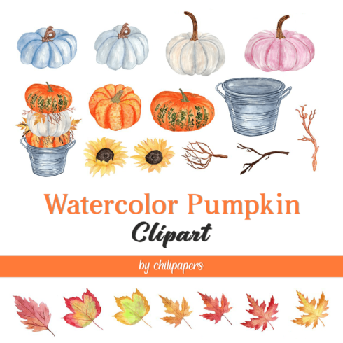 20 Watercolor Pumpkin Clipart Images – MasterBundles