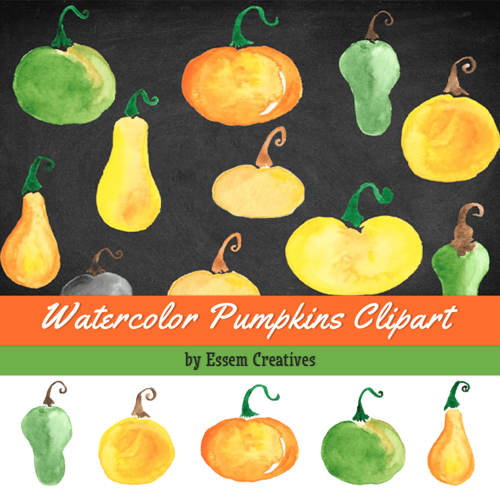 Watercolor Pumpkins Clipart – MasterBundles