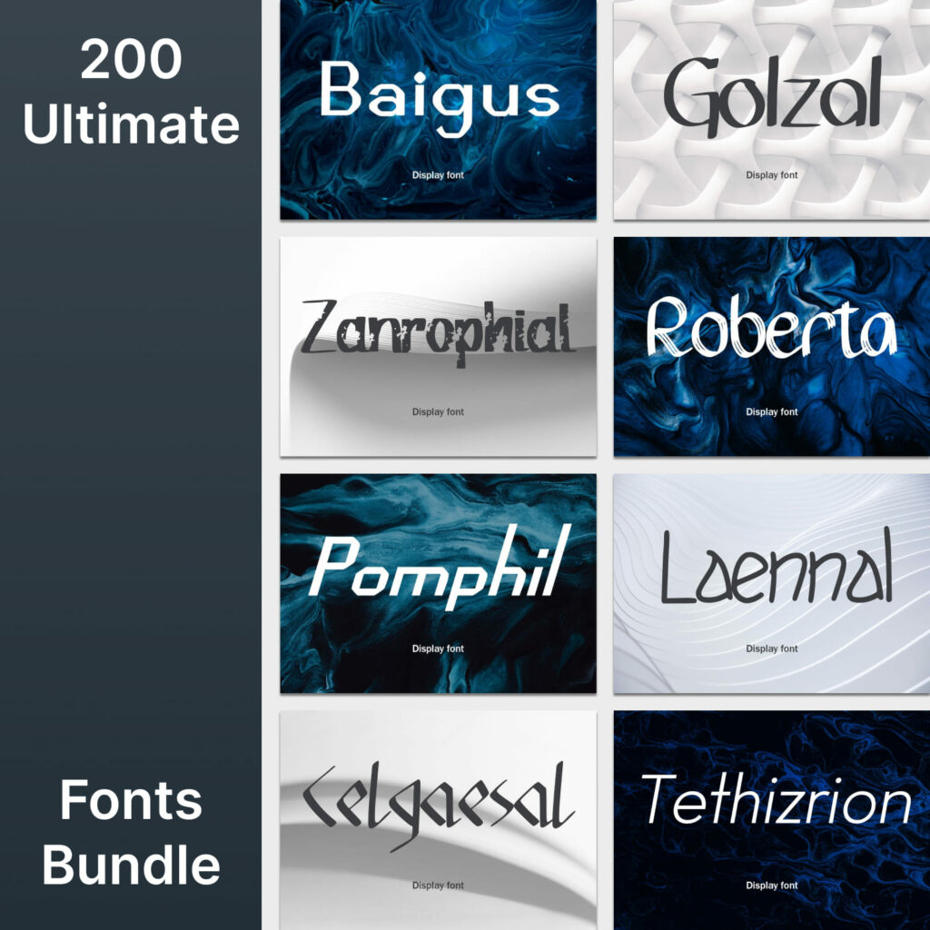 200 Ultimate Fonts Bundle – MasterBundles