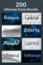 200 Ultimate Fonts Bundle – MasterBundles