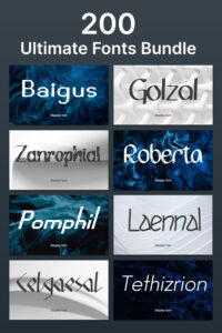 200 Ultimate Fonts Bundle – MasterBundles