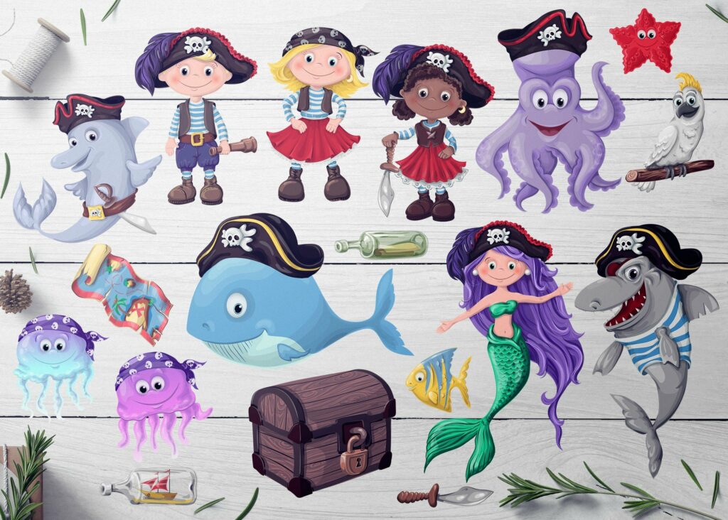 Pirates Set – Vector Clip Art – MasterBundles