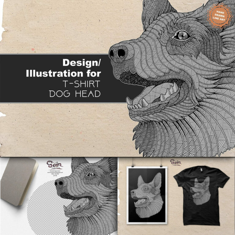 Dog T-Shirt Design (Hand Drawn) – MasterBundles
