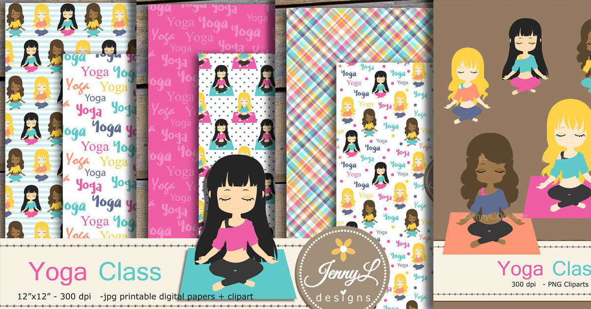 Yoga Digital Papers & Clipart – MasterBundles