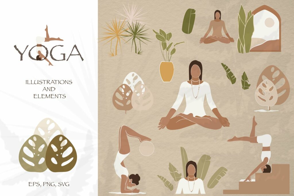 Yoga Abstract Graphic Collection – MasterBundles