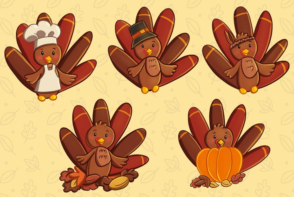 Cute Turkey Fall Clip Art – MasterBundles