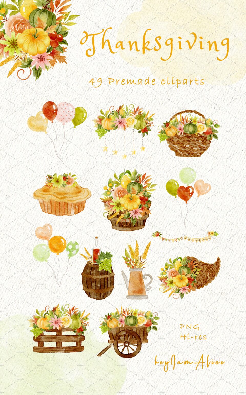 Autumn Thanksgiving Clipart – MasterBundles