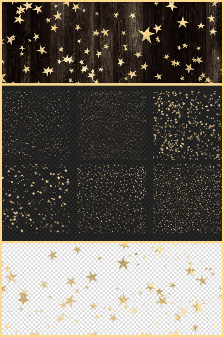 Seamless Gold Star Overlays – MasterBundles