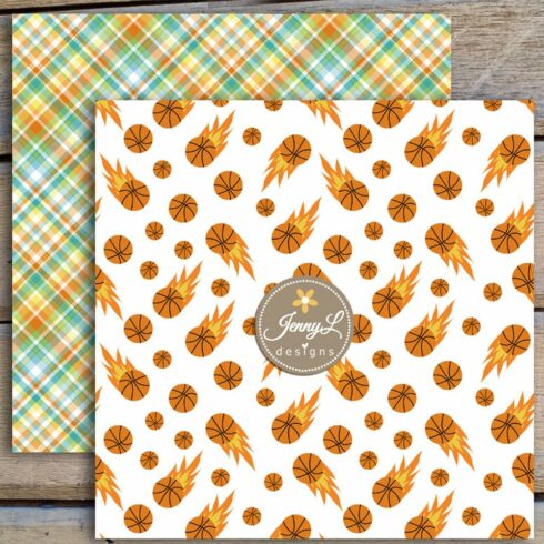 Basketball Digital Papers and Clipart Set | Master Bundles