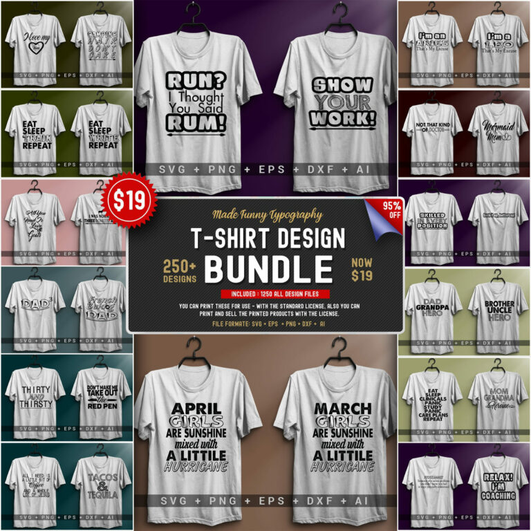 250 Funny T-Shirt Design Bundle – MasterBundles