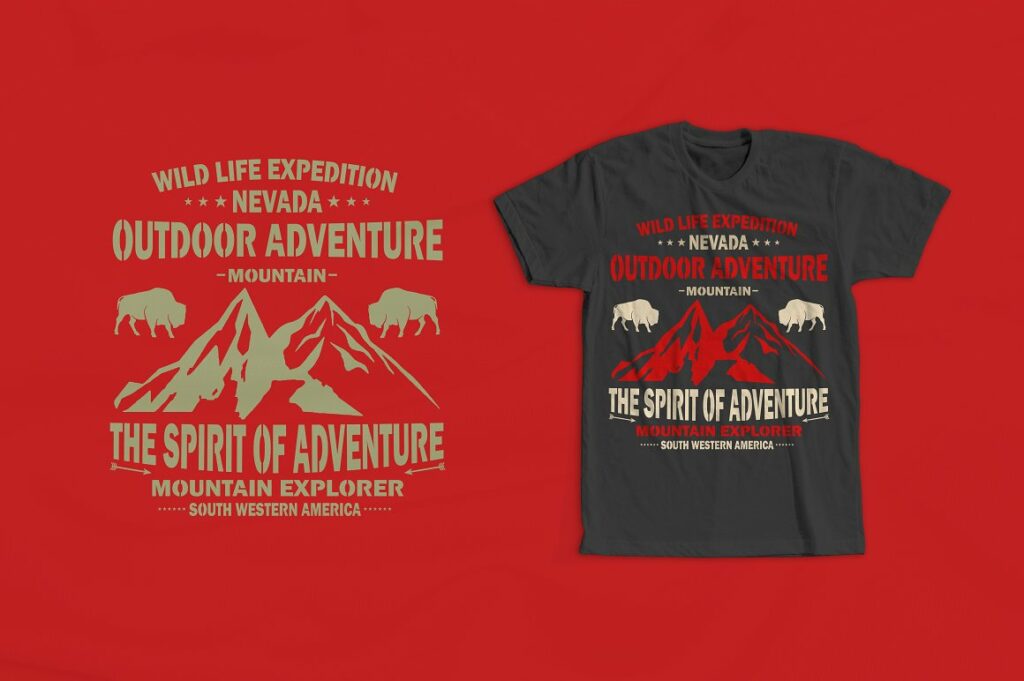 Mountain Wildlife T-Shirt Design – MasterBundles