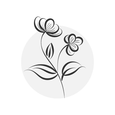 10 Flower drawing with line-art - Only $8 - MasterBundles