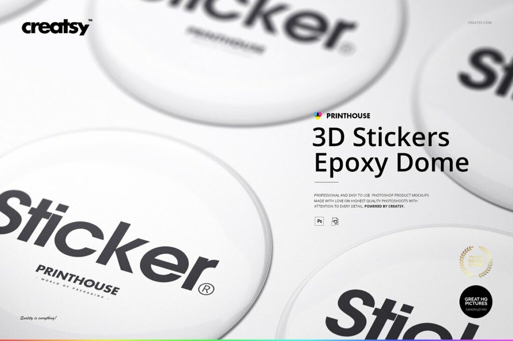 3D Epoxy Dome Stickers Mockup Set – MasterBundles