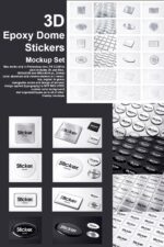 3D Epoxy Dome Stickers Mockup Set – MasterBundles