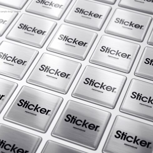 3D Epoxy Dome Stickers Mockup Set | Master Bundles