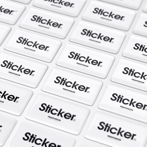 3D Epoxy Dome Stickers Mockup Set | MasterBundles