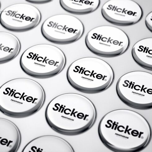 3D Epoxy Dome Stickers Mockup Set | Master Bundles