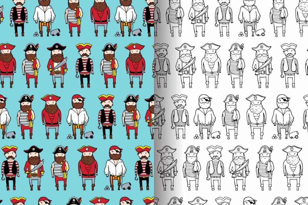 Pirates Patterns & Illustrations | Master Bundles