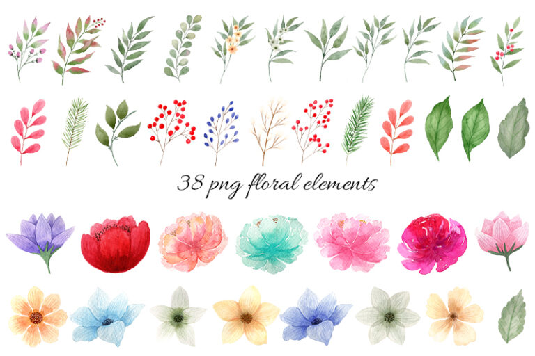 Watercolor floral design in pastel colors. Flowers and flower ...