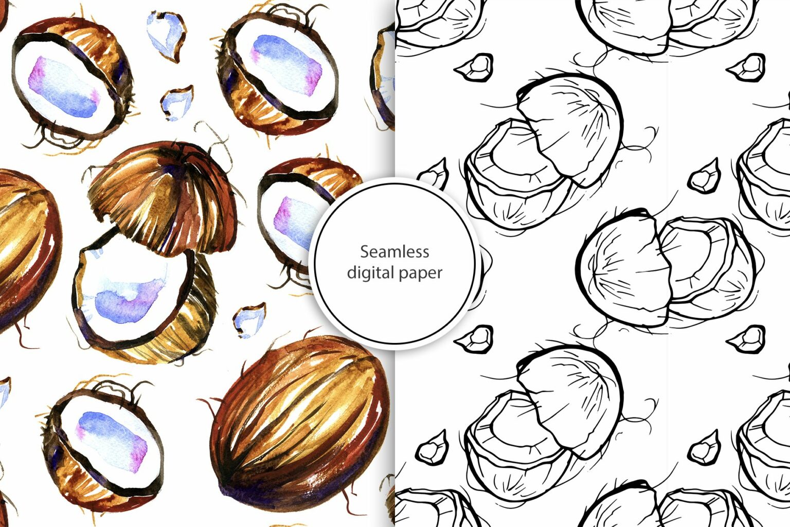 Watercolor Coconut Milk – MasterBundles