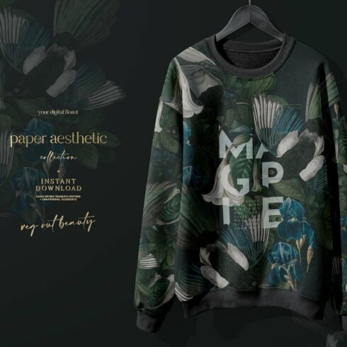 Magpie Birds Floral Pattern | Master Bundles