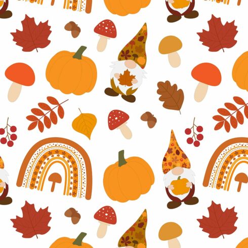 Gnomes Pattern. Fall Gnomes Pattern. | Master Bundles