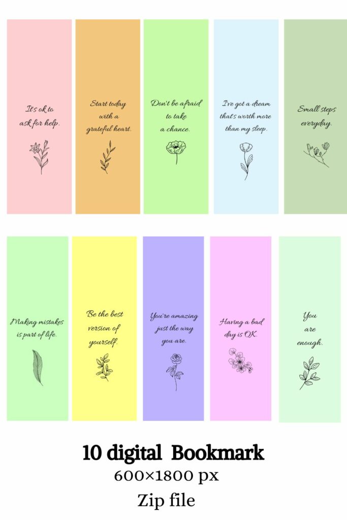 Colourful Digital Bookmarks - MasterBundles