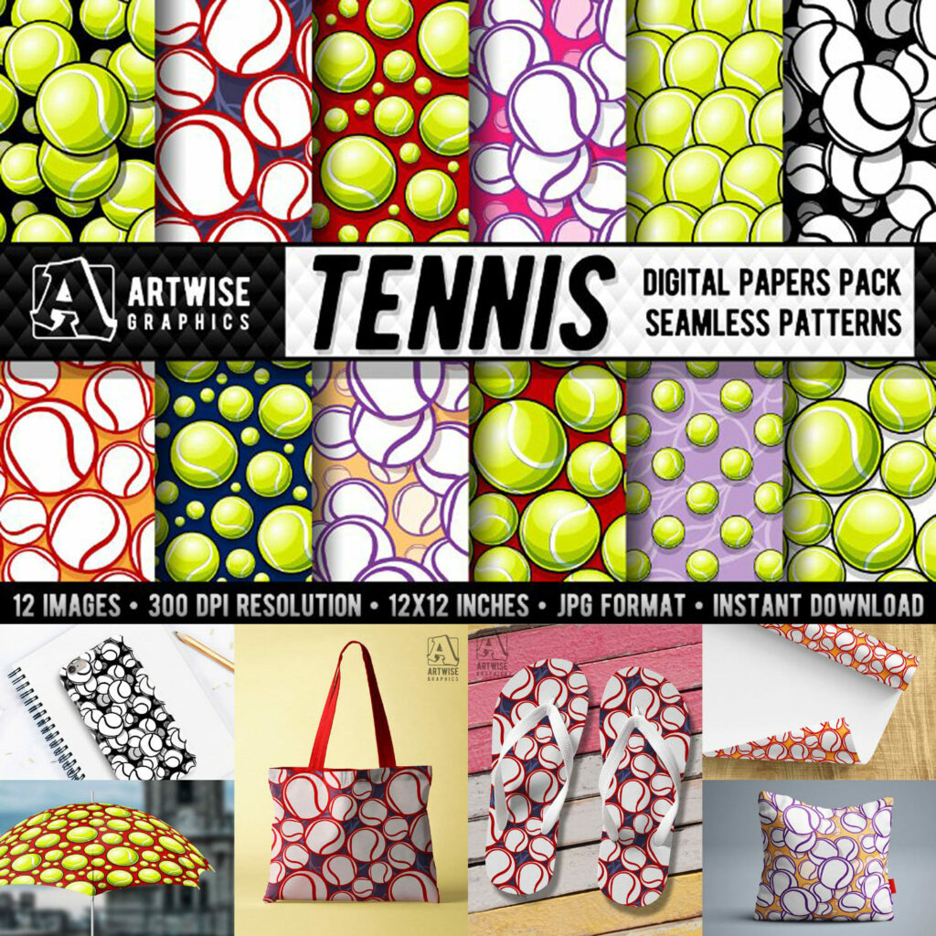 Tennis Balls Seamless Pattern Digital Paper Graphics – MasterBundles