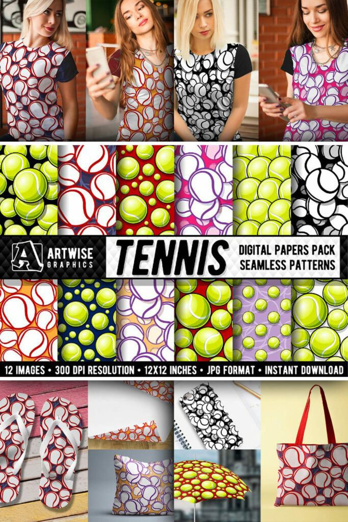 Tennis Balls Seamless Pattern Digital Paper Graphics – MasterBundles